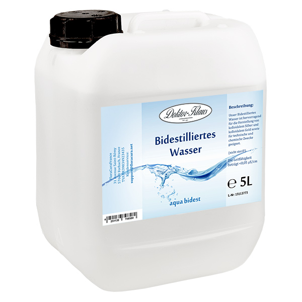 5L Bidestilliertes - zweifach destiliertes Wasser - Doktor-Klaus